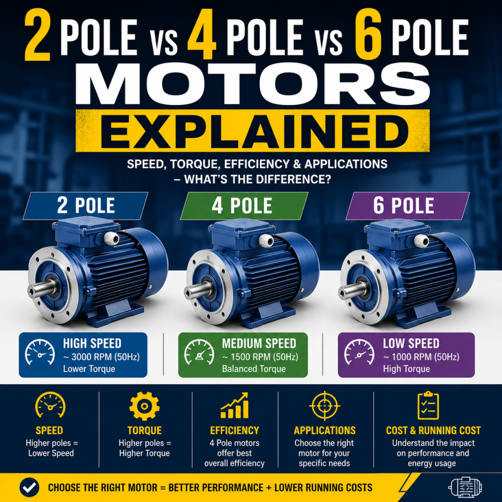 2 Pole vs 4 Pole vs 6 Pole Motors Explained
